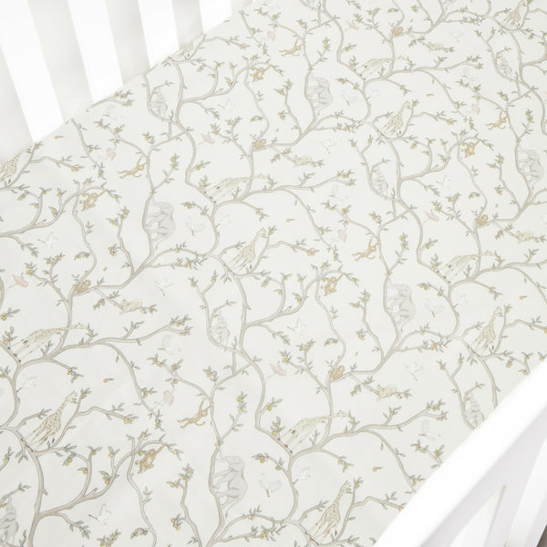 Animal Parade Crib Sheet - Ivory | Gooselings
