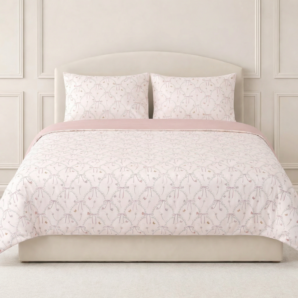 Bows & Butterfly Kisses Full/Queen Duvet Cover - Pink – Gooselings